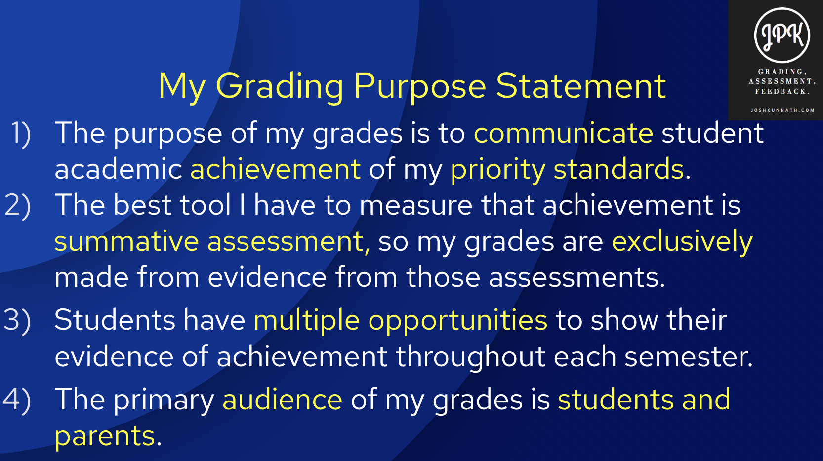 Purposeful Grading Reform: Beginning with a Purpose Statement ...